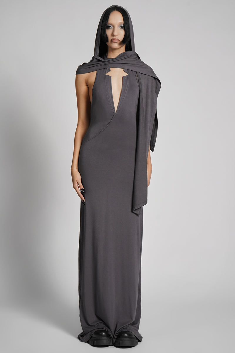 Soteria Dress and Hood - Steel Grey | Shop Dresses on Noctex