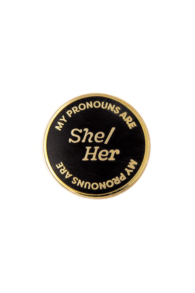 She Her Pronouns Pin | Shop Noctex Pins and Patches